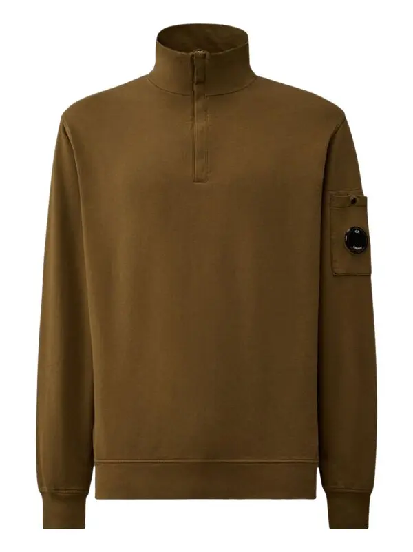 C.P. COMPANY Polo-collar Sweatshirt With Half-zip Closure - Brown