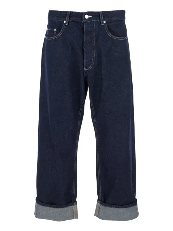 ICON DENIM LOS ANGELES Baggy Turn-up Jeans - Black