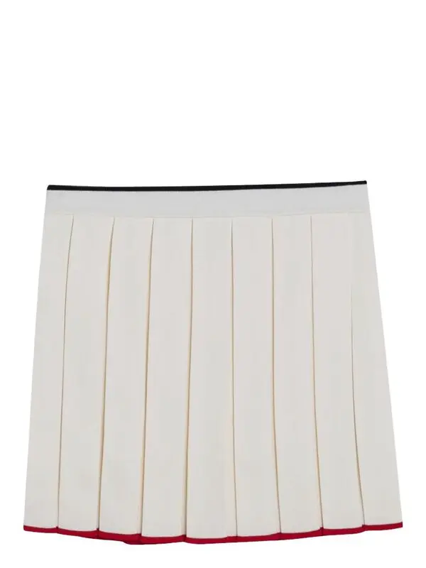 Thom Browne Pleated Mini Skirt With Tricolor Detail - White