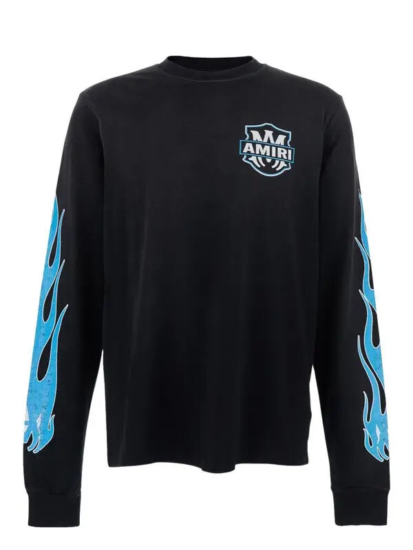 Amiri Eagle Flames Long-sleeved T-shirt - Black