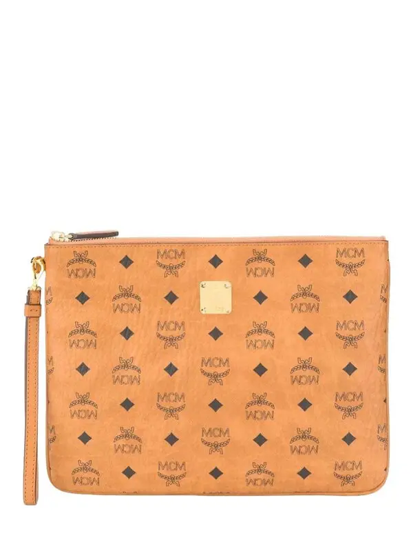 Mcm Visetos Small Clutch Bag - Orange