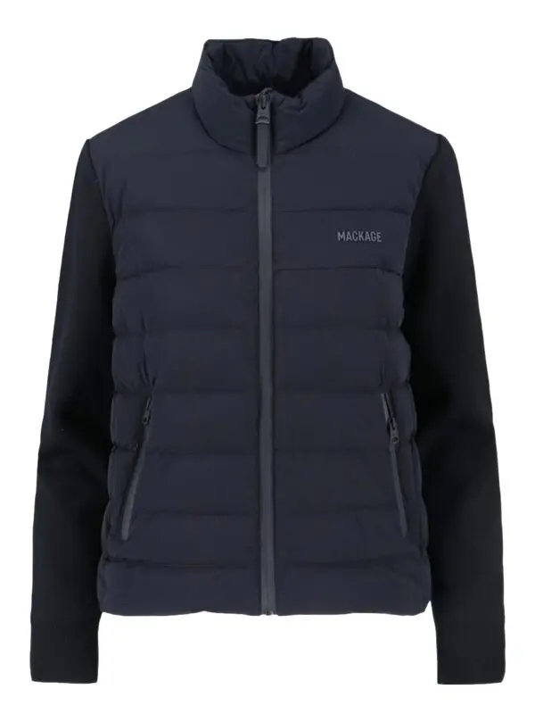 Mackage High Neck Zip-fastening Jacket With Leather Details - Black