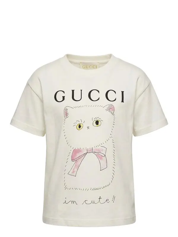 Gucci Printed Cotton T-shirt - White