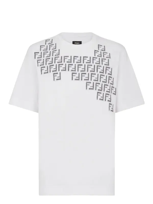 Fendi Monogram Print Crewneck T-shirt - White