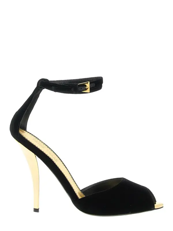 Paris Texas Jessica Open Toe Ankle Strap Stiletto Sandals - Black