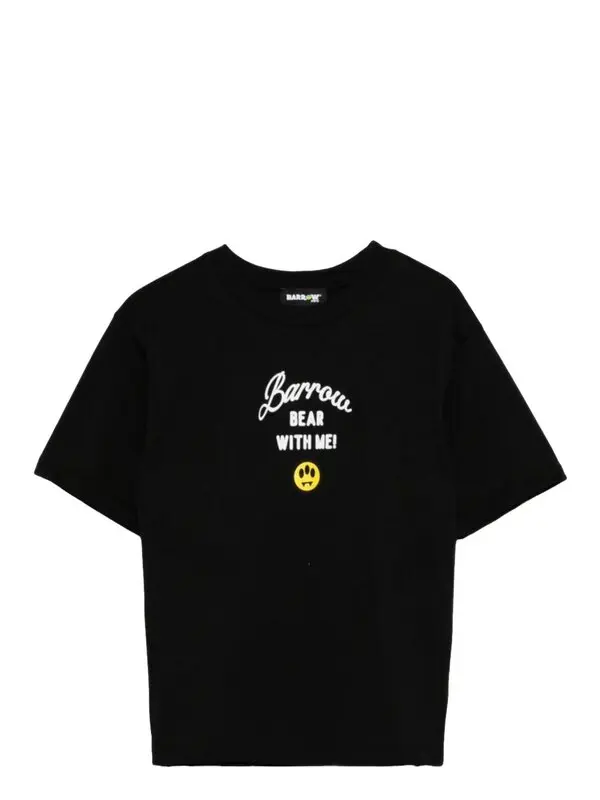 BARROW Bear Embellished Cotton T-shirt - Black