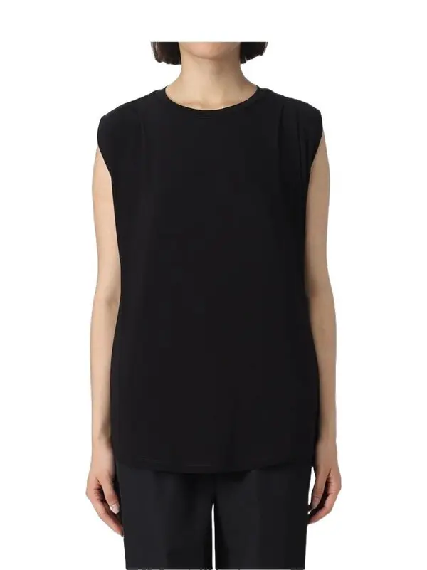 Michael Kors Michael Crewneck Pleated Sleeveless Top - Black