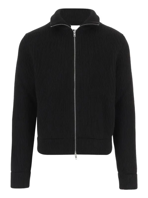MAISON MARGIELA Virgin Wool Zipped Cardigan - Black