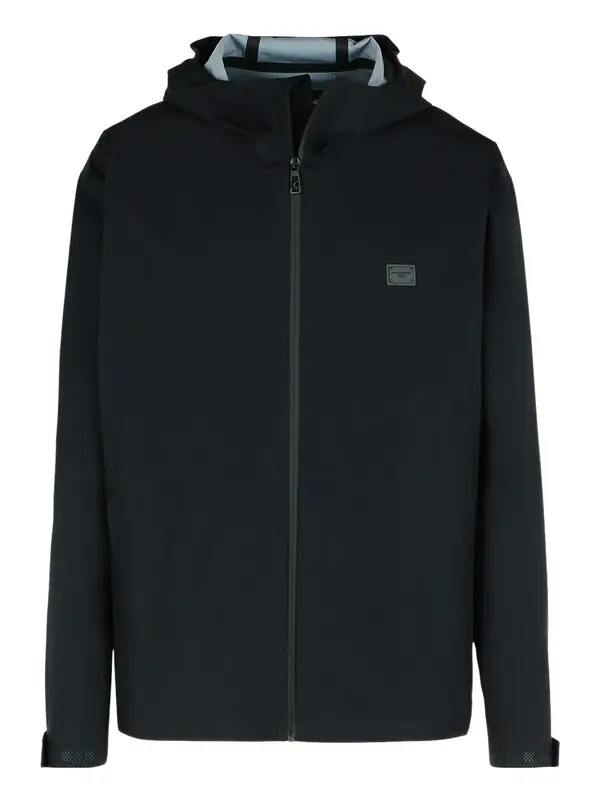 Dolce & Gabbana Logo Plaque Zip-up Bomber Jacket - Black
