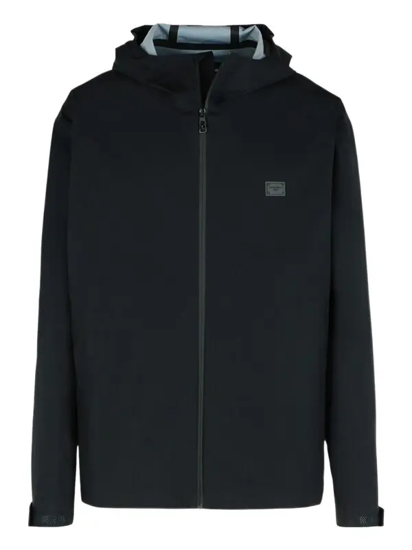Dolce & Gabbana Logo Plaque Zip-up Bomber Jacket - Black