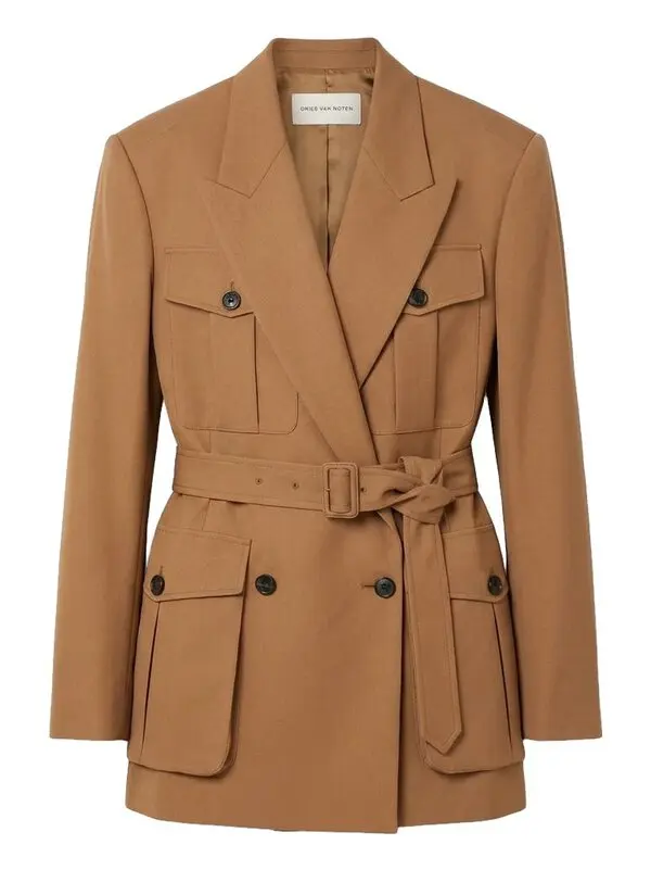 Dries Van Noten Belted Suit Jacket - Brown