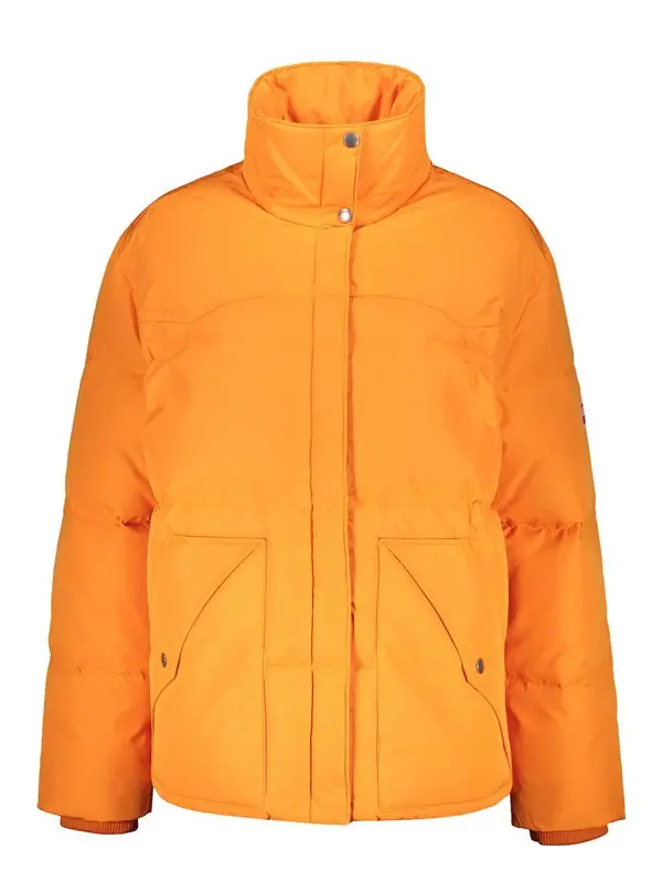 Kenzo High Collar Quilted Down Jacket - Orange