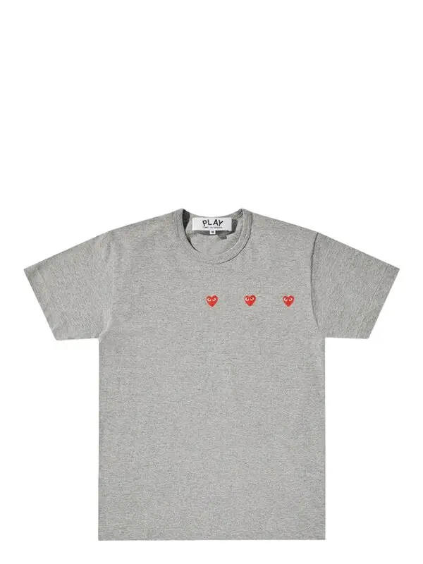 Play Comme Des Garcon Heart-print Cotton T-shirt - Gray