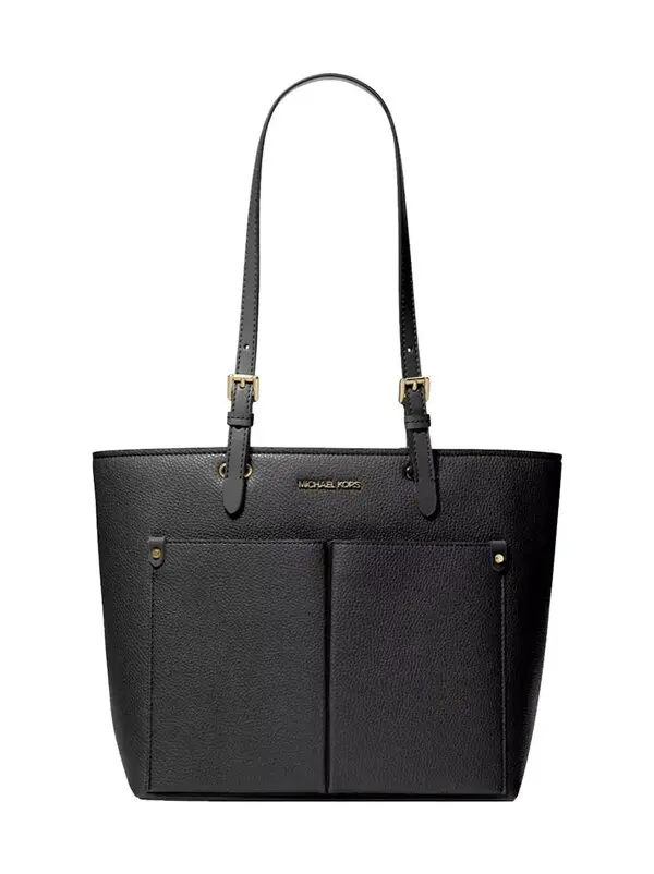 Michael Kors Medium Pocket Handbag With Gold Tone Hardware - Black