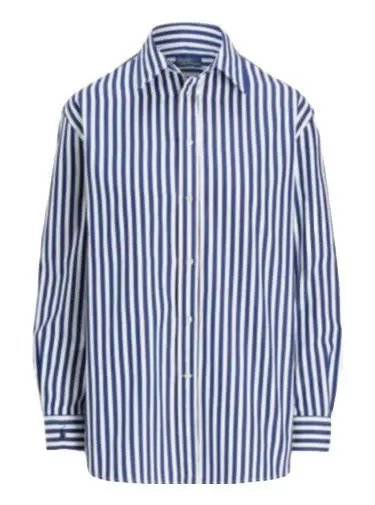 Ralph Lauren Striped Button-up Shirt With Classic Collar - Blue