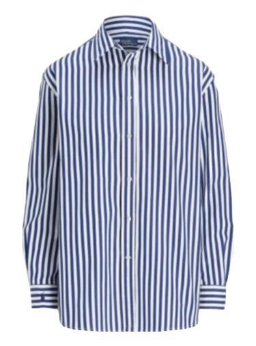 Ralph Lauren Striped Button-up Shirt With Classic Collar - Blue