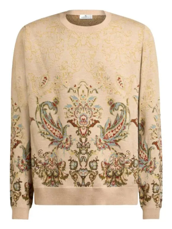 Etro Paisley Pattern Crew Neck Sweater - Nude
