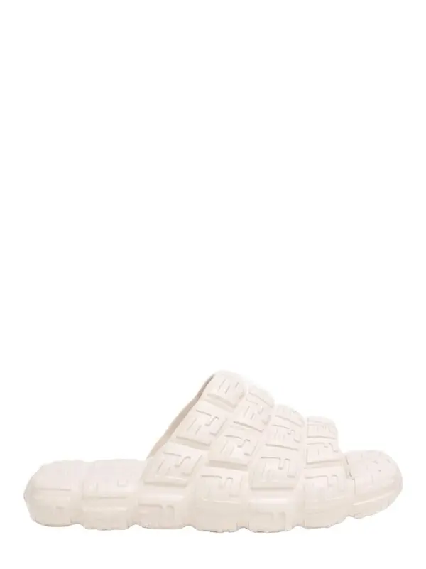 Fendi Embossed Cloud Slides - White
