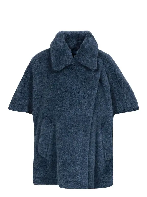 Max Mara Lapel Cape - Blue