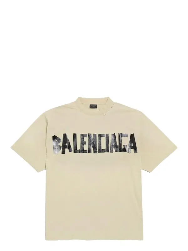 Balenciaga Tape Type Medium-fit T-shirt - Beige