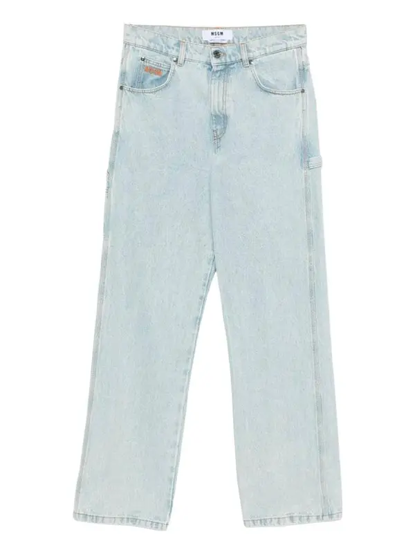 MSGM Cotton Straight Jeans - Light Blue