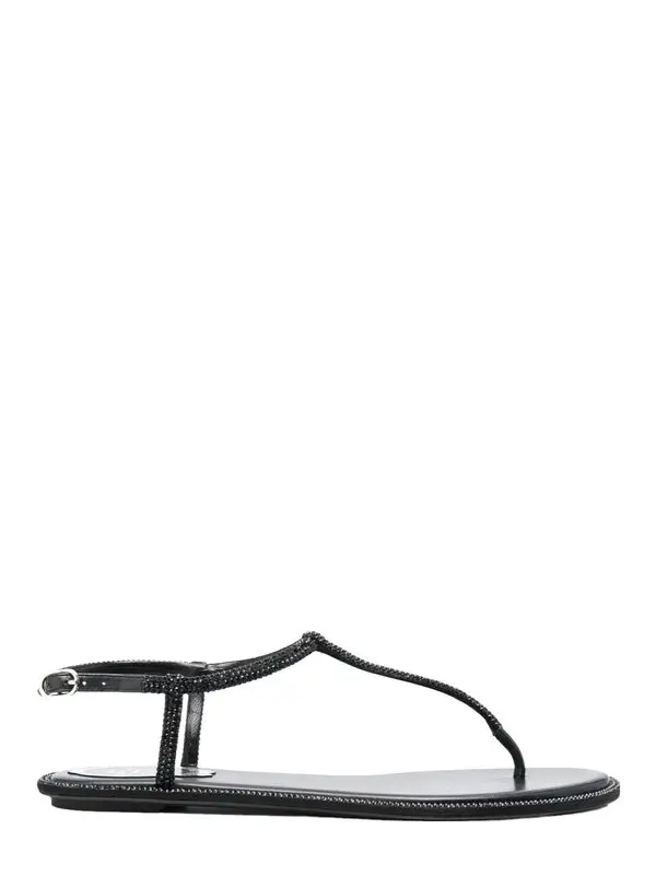 Rene Caovilla Embellished Thong Sandals - Black