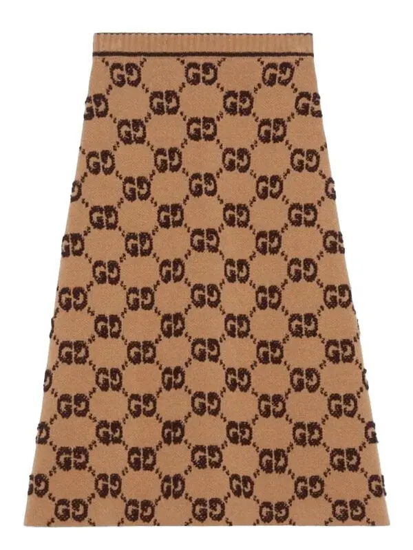Gucci Gg Jacquard A-line Knit Skirt - No