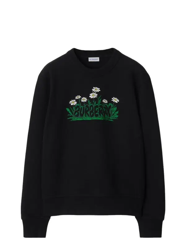 Burberry Crewneck Sweatshirt With Daisy Logo Print - Black