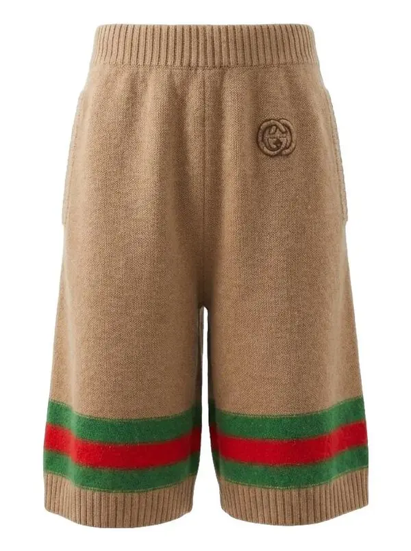 Gucci Striped Knit Knee-length Shorts - Brown
