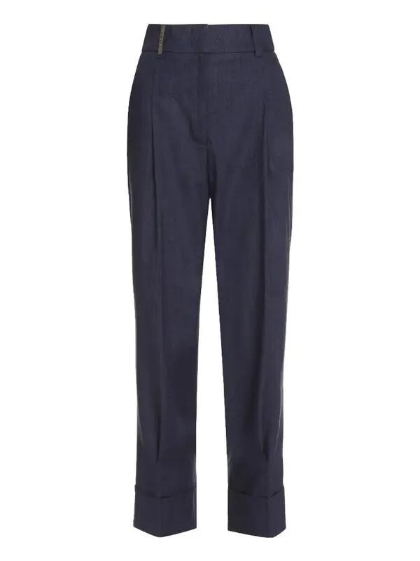 Peserico Wool Blend Cropped Trousers - Black
