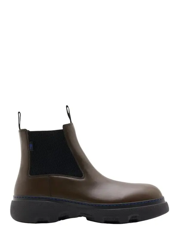 Burberry Panelled Creeper Ankle Boots - Black
