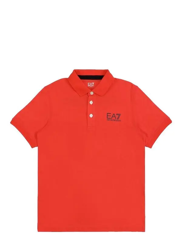 EA7 Logo Printed Polo Shirt - Red