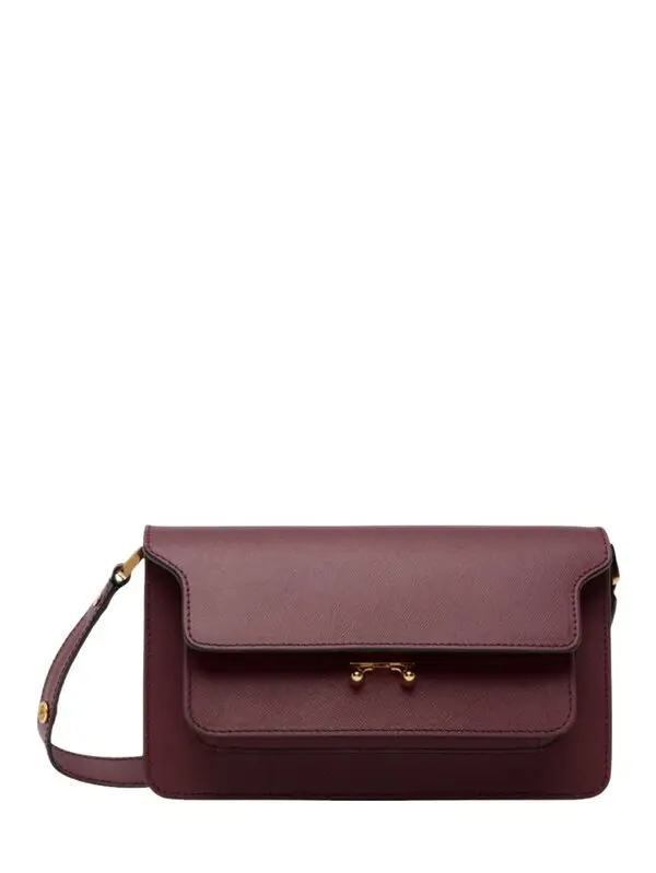 Marni Trunk Foldover Shoulder Bag - Red