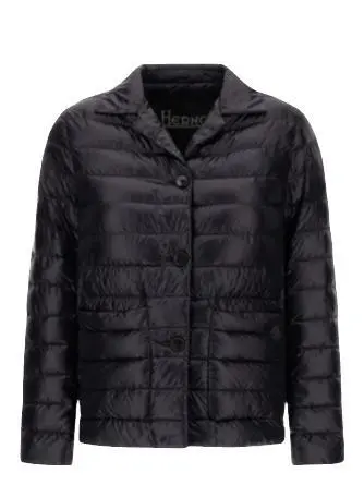 Herno Padded Down Jacket With Lapel Collar - Black