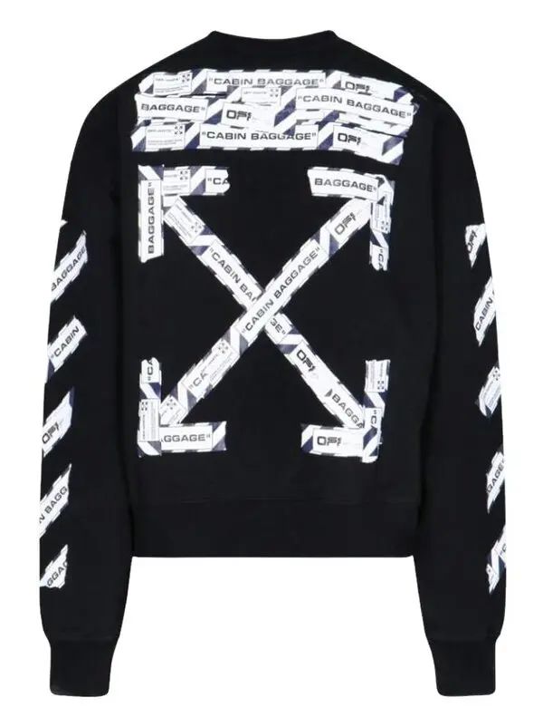 Off-White Logo Printed Crewneck Sweater - Black