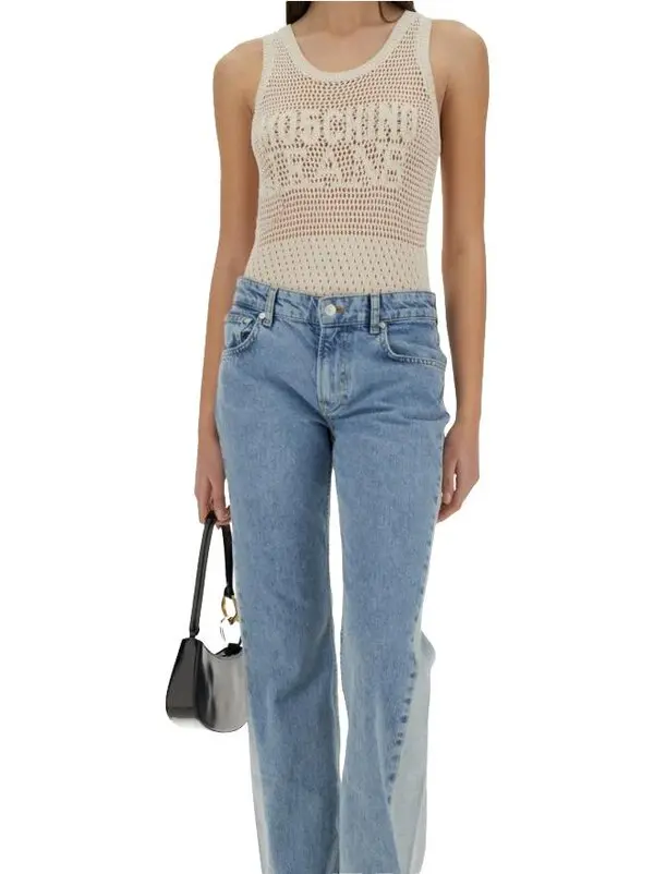 Moschino Crocheted Logo Tank Top - Ivory