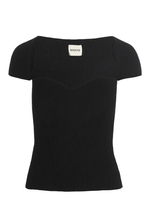 Khaite Ribbed Knit Top - Black