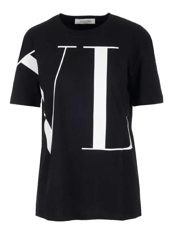 Valentino Garavani Vltn Logo Print Crewneck T-shirt - Black