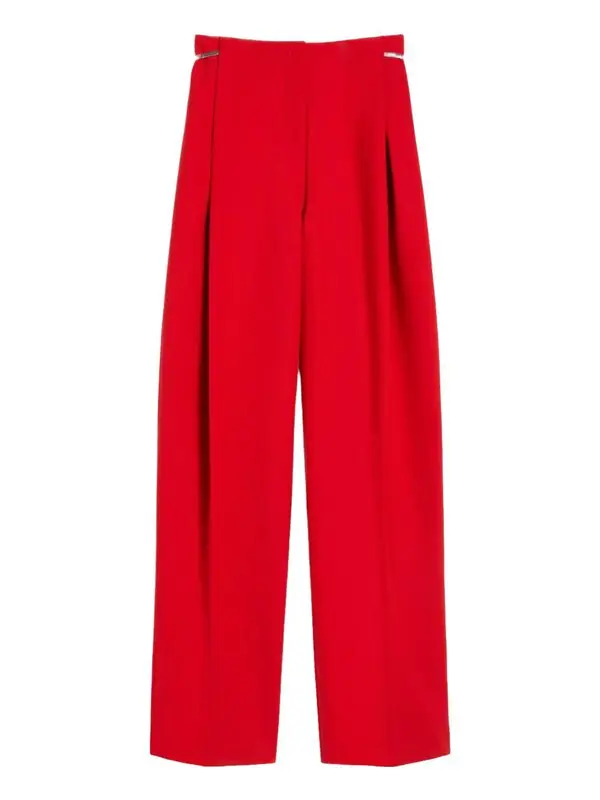 Sportmax Pleat Detailed Wide Leg Pants - Red