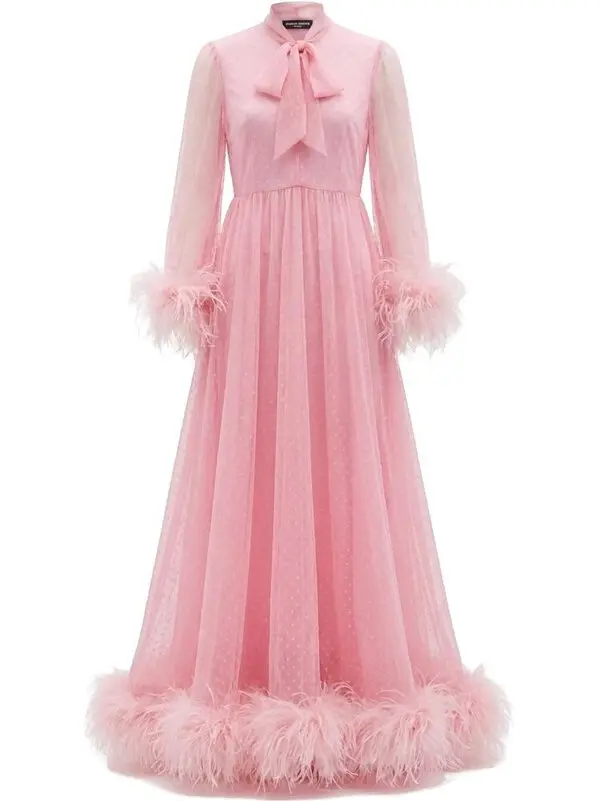 Gucci Printed Silk Chiffon Dress - Light Pink