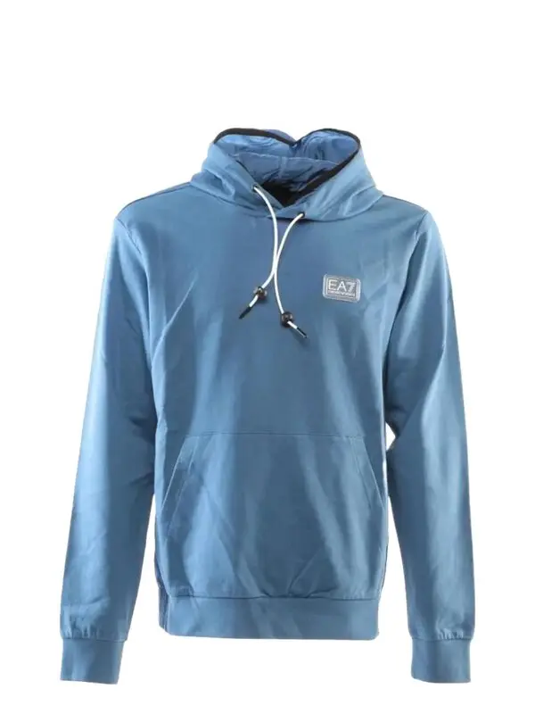 EA7 Logo Hooded Sweater - Blue