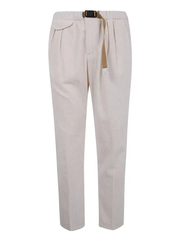 WHITE SAND Pleated Corduroy Trousers - Gray