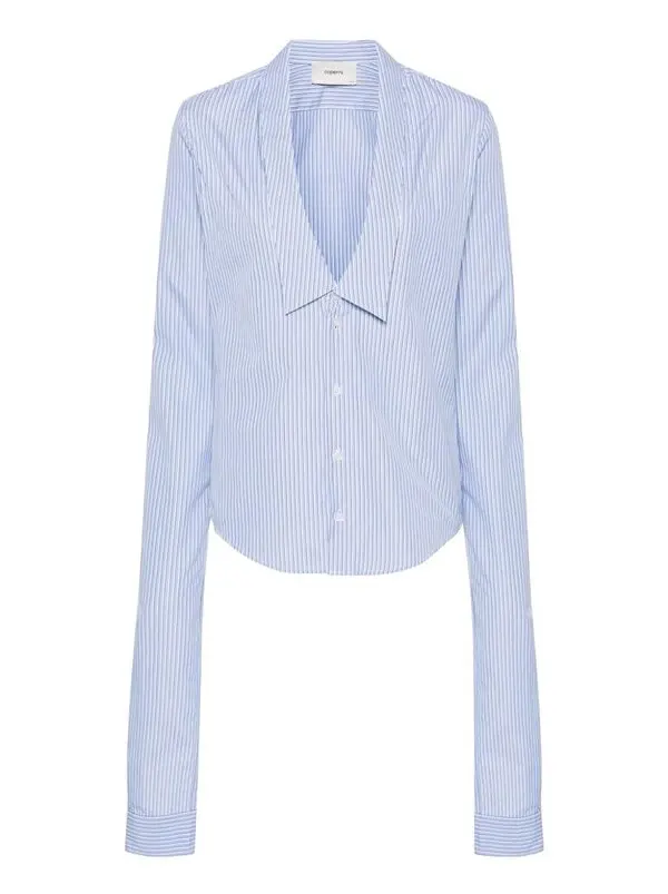 Coperni Striped Poplin Shirt - Blue