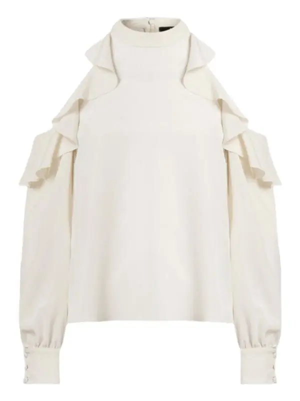 Etro Draped-detailed Cut-out Blouse - White