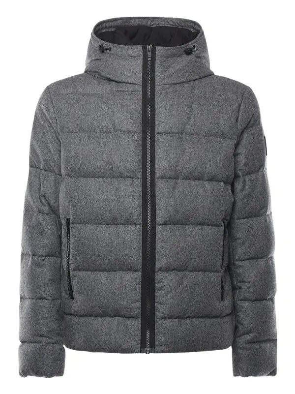 FAY Hooded Down Jacket With Double Zip Closure - Black
