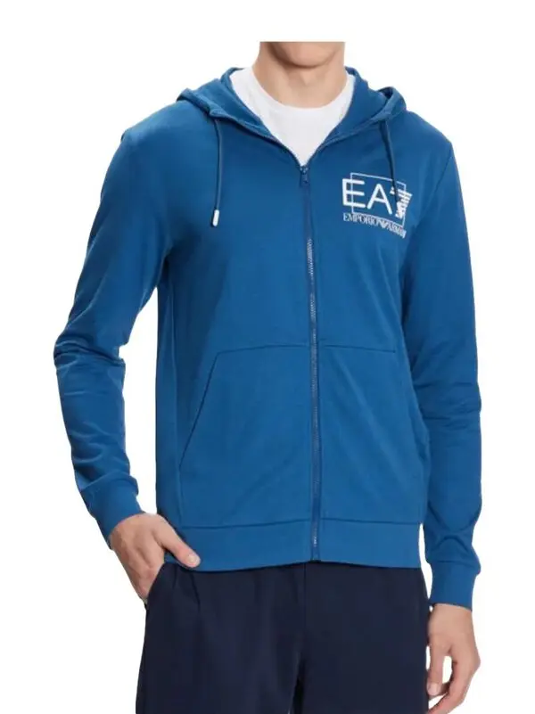 EA7 Full Zip Hooded Sweater - Blue