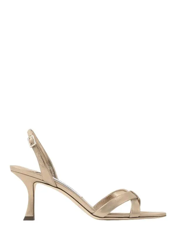 JIMMY CHOO Elsy Metallic Slingback Sandals - Nude