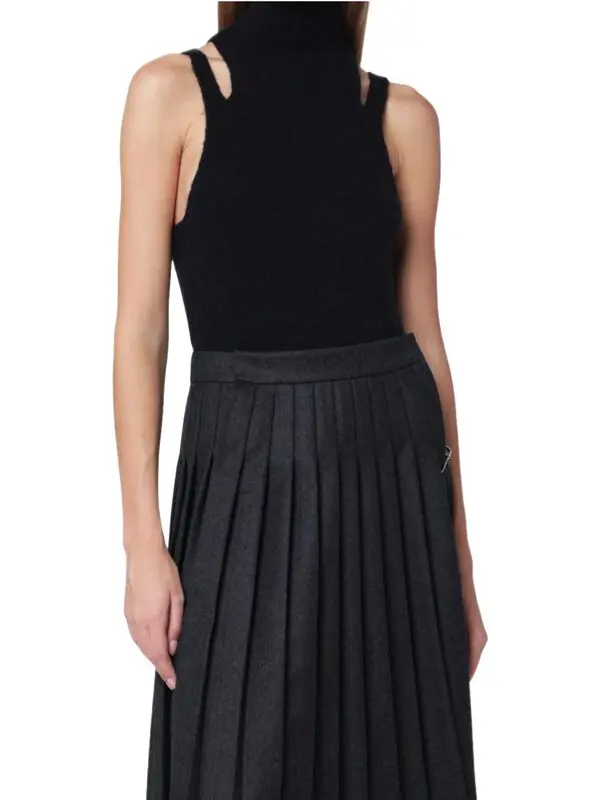 ROBERTO COLLINA Sleeveless Turtleneck Knitwear - Black