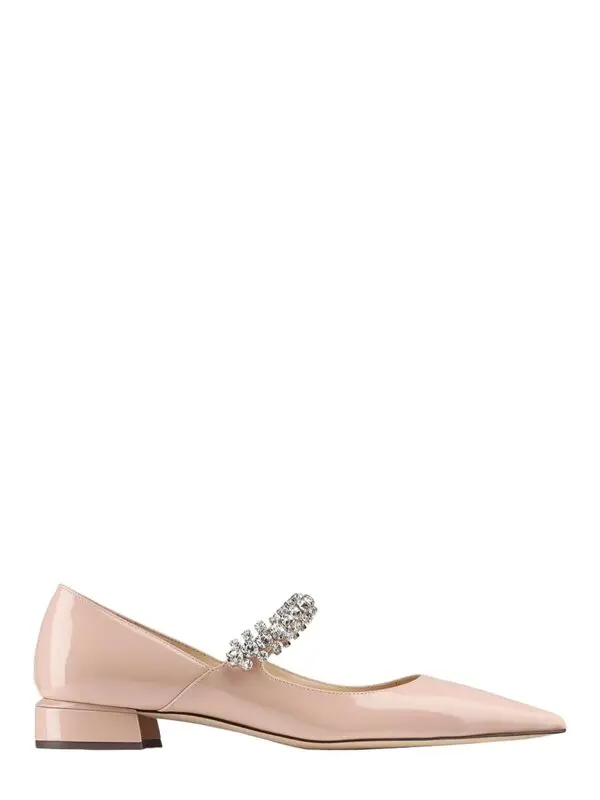 JIMMY CHOO Bing Embellished Flat Mary Jane Shoes - Nude