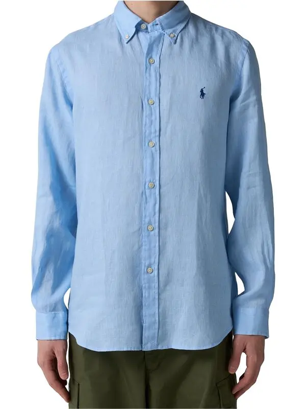 Polo Ralph Lauren Logo Embroidered Polo Pony Shirt - Blue